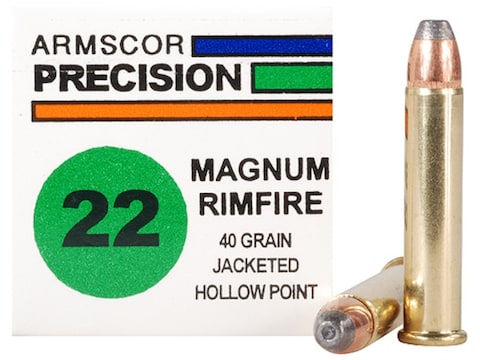 Armscor Ammo 22 Winchester Mag Rimfire (WMR) 40 Grain Jacketed Hollow