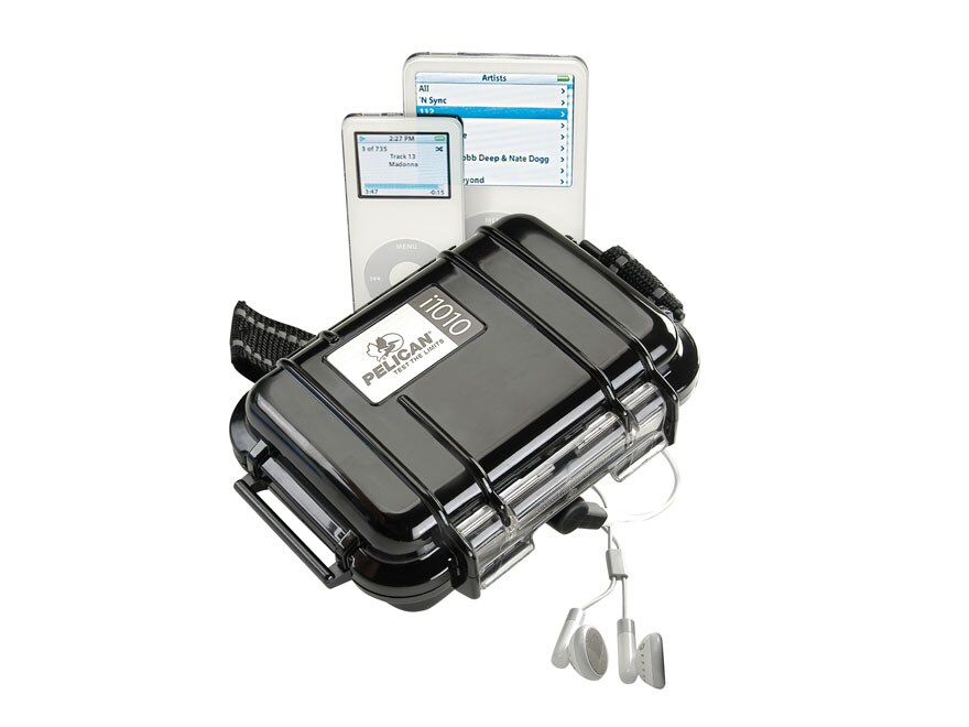 Pelican i1010 Micro iPod Case Polymer Black Headphone Jack Reflective