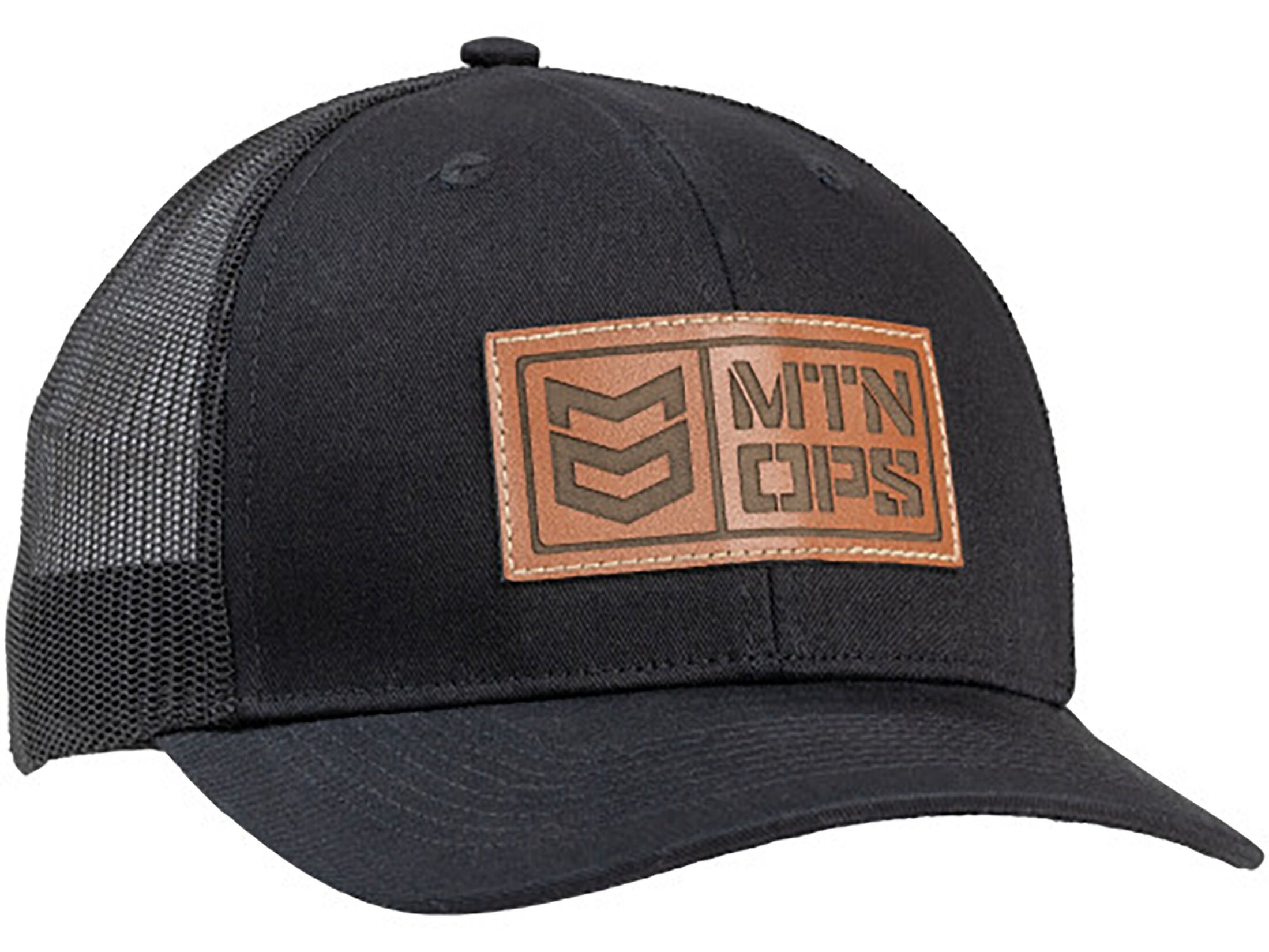 MTN OPS Mens Genuine Leather Patch Hat Charcoal