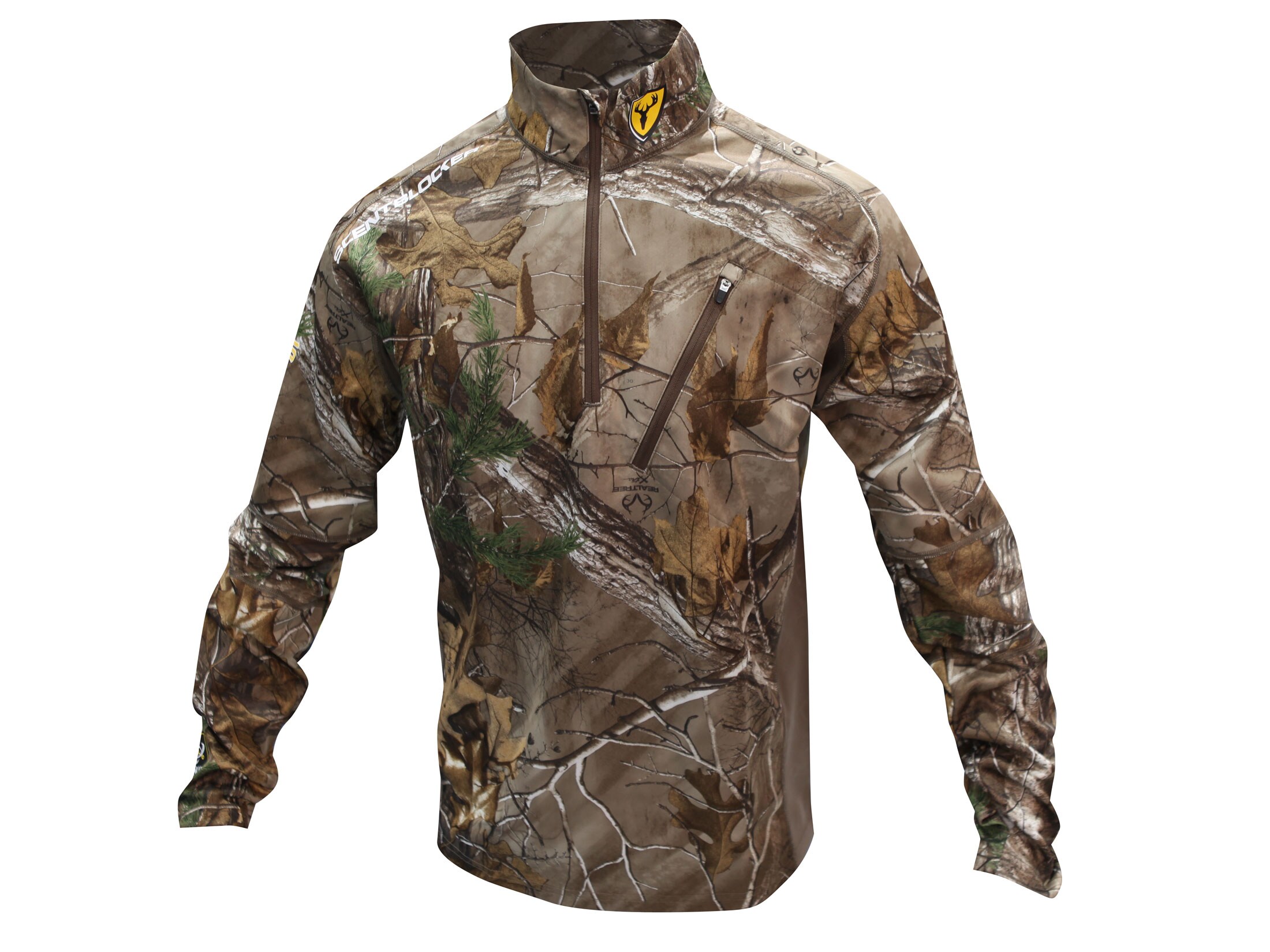 ScentBlocker Men's NTS Quarter Zip Mock Base Layer Shirt Polyester