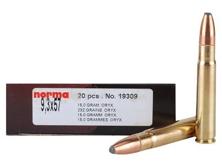 Norma Ammo 9.3x57mm Mauser 232 Grain Oryx Protected Point Box of 20