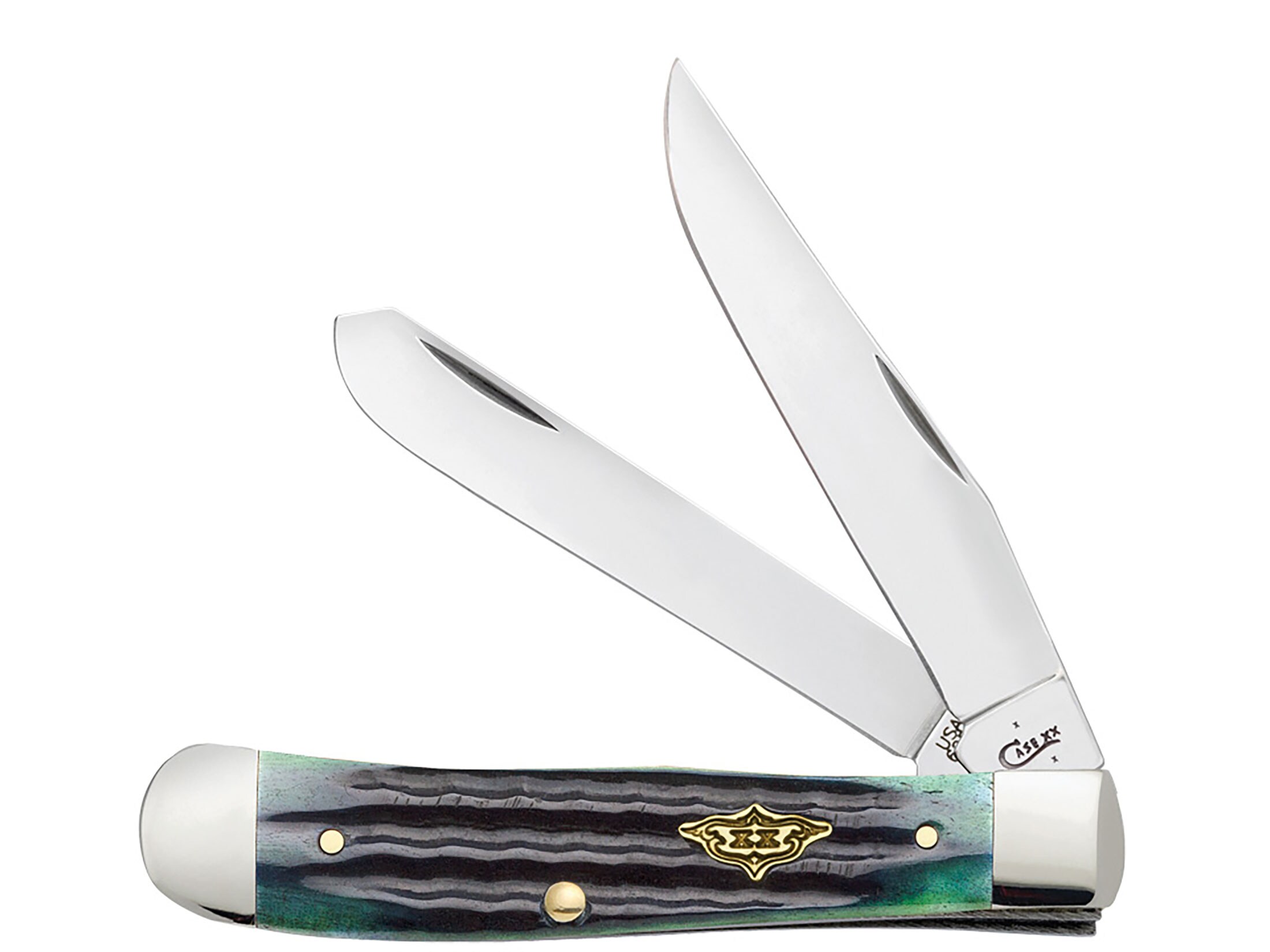 Case Trapper Folding Knife Clip Spey SS Blades Second Cut Bone Handle