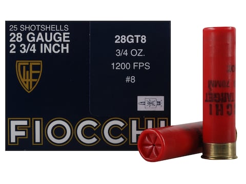 Fiocchi Game & Target Ammo 28 Ga 2-3/4 3/4oz #8 Shot Box of 25
