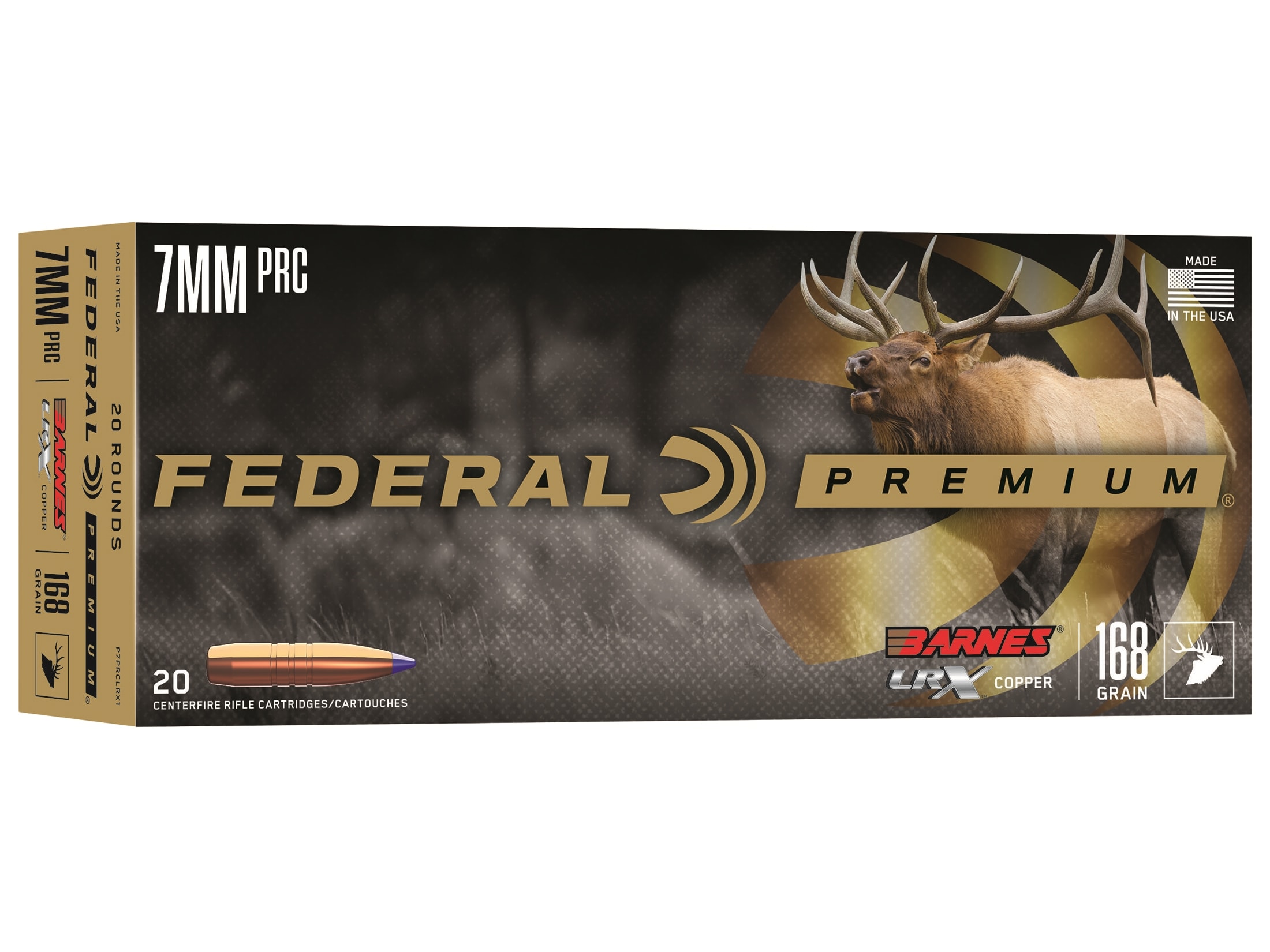 Federal Premium 7mm PRC Ammo 168 Grain Barnes Long Range X (LRX)