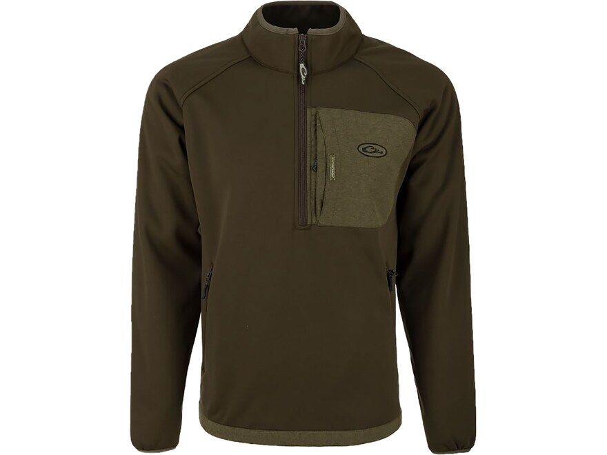 Drake Men's Endurance Quarter Zip Pullover Green Timber Large
