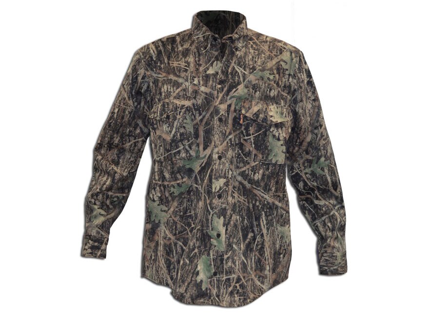 True Timber Men's Button-Up Shirt Long Sleeve Cotton Conceal Green