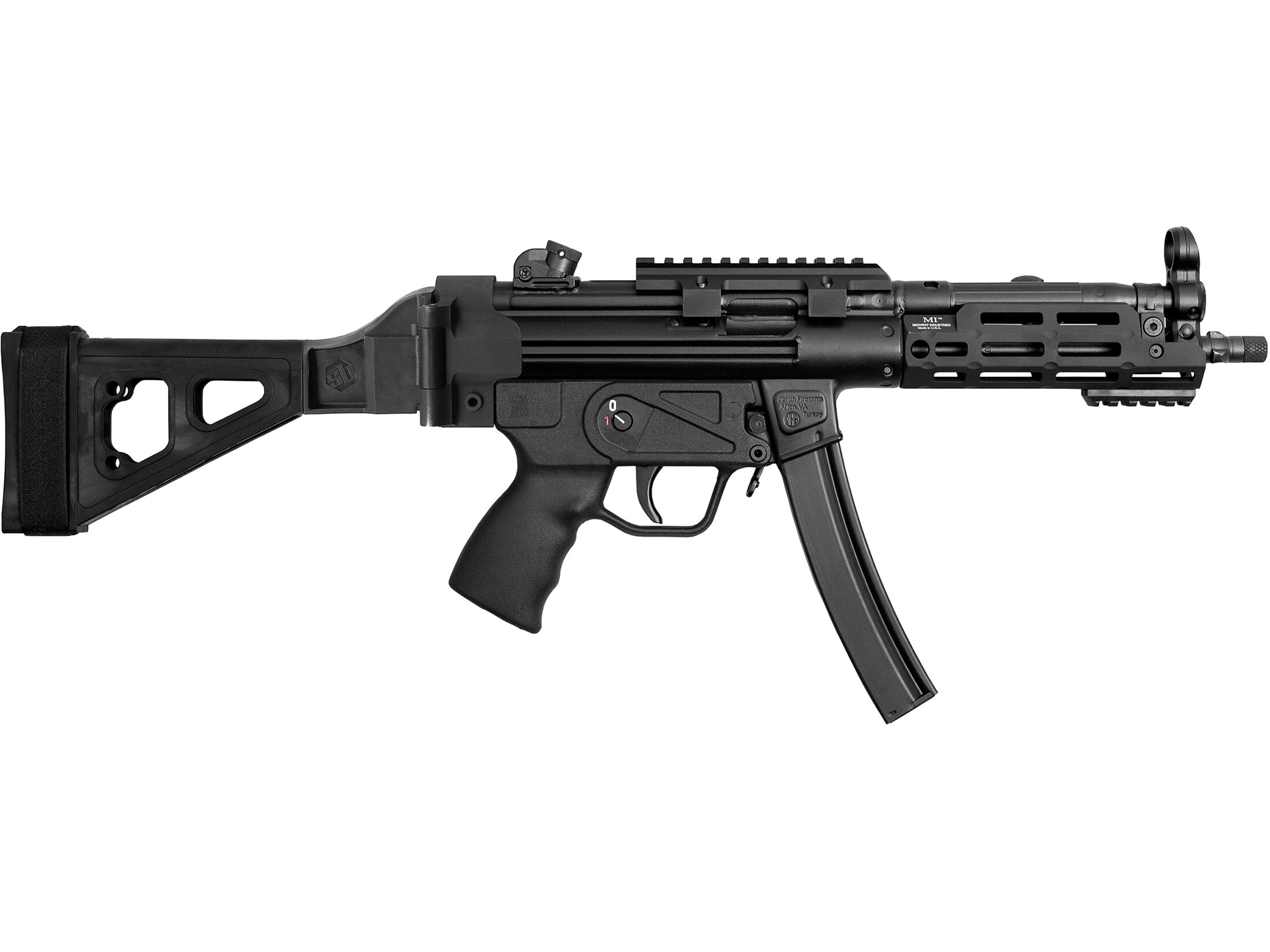 Zenith Z-5RS SB Rail 9mm Luger Pistol 8.9 Barrel 30+1 Round Black