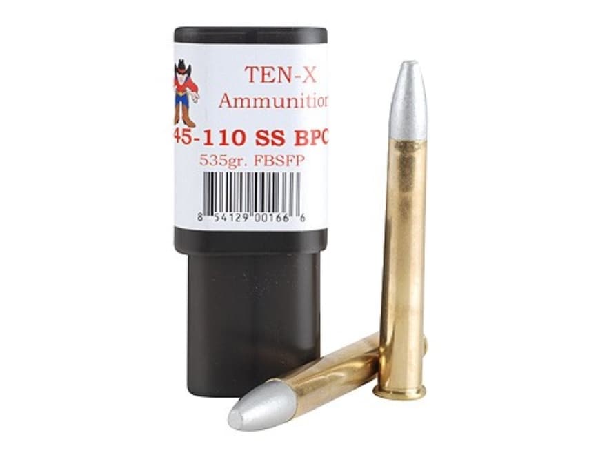 Ten-X Cowboy Ammo 45-110 Sharps 535 Grain Spitzer Flat Point BPC Box