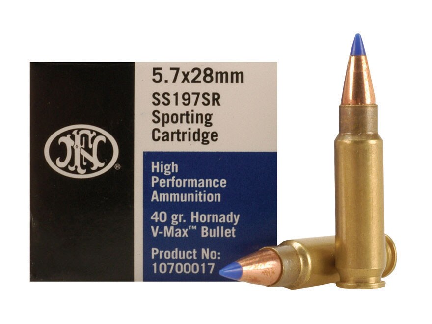 FN SS197SR Ammo 5 7x28mm FN 40 Grain Hornady V MAX Case Of 2000 40
