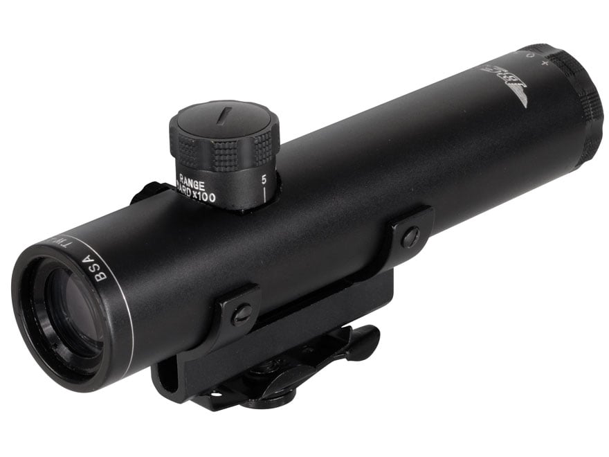 BSA Tactical Weapon Rifle Scope 4x 20mm Duplex Reticle Matte Integral