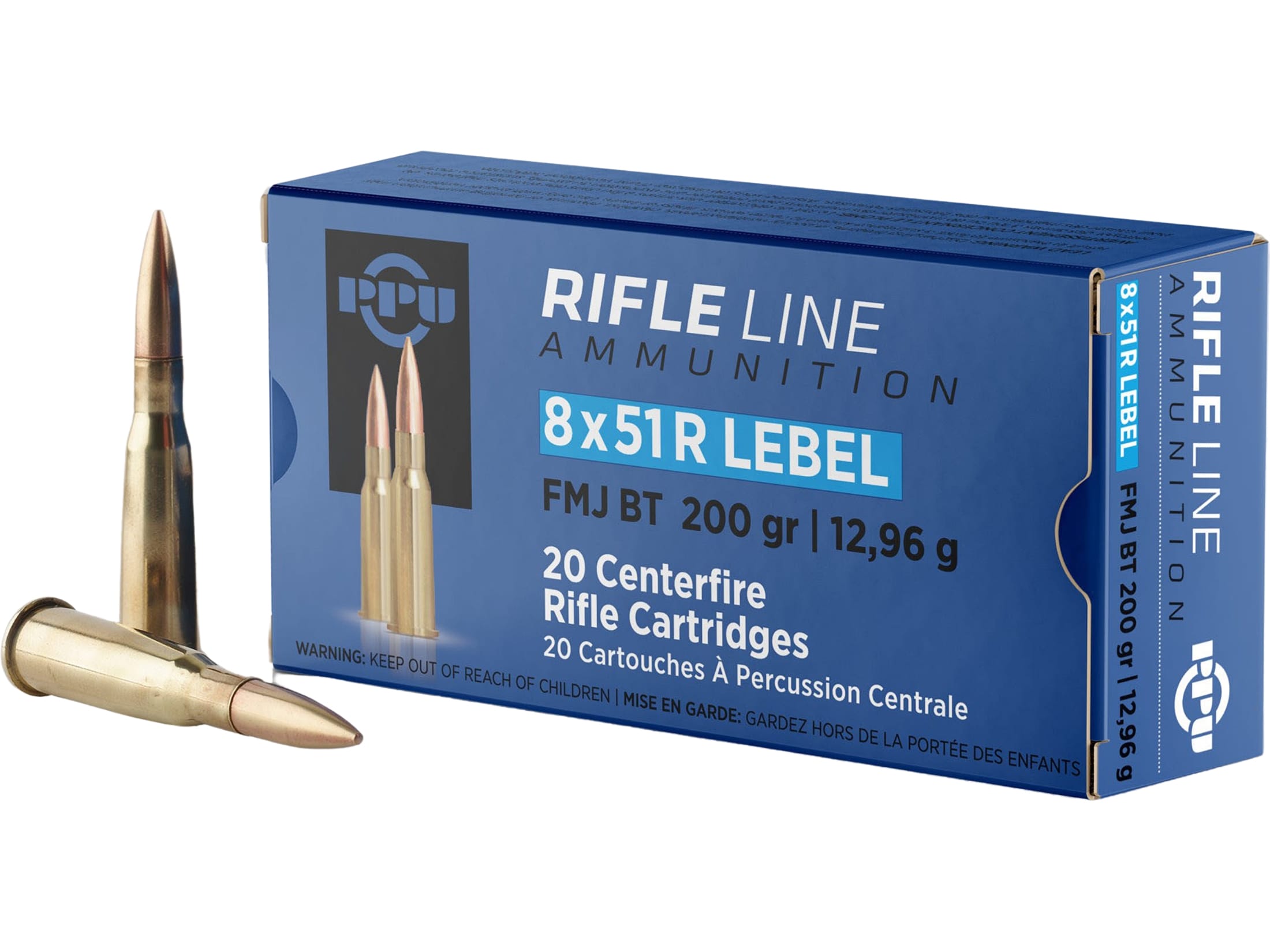 PPU 8mm Lebel (8x50mm Rimmed Lebel) Ammo 200 Grain Full Metal Jacket