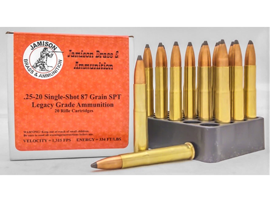 Jamison Brass Ammo 25 20 Single Shot Ammo 87 Grain Sierra Varminter Jamison Brass Ammo 25 20 Single Shot Ammo 87 Grain Sierra Varminter
