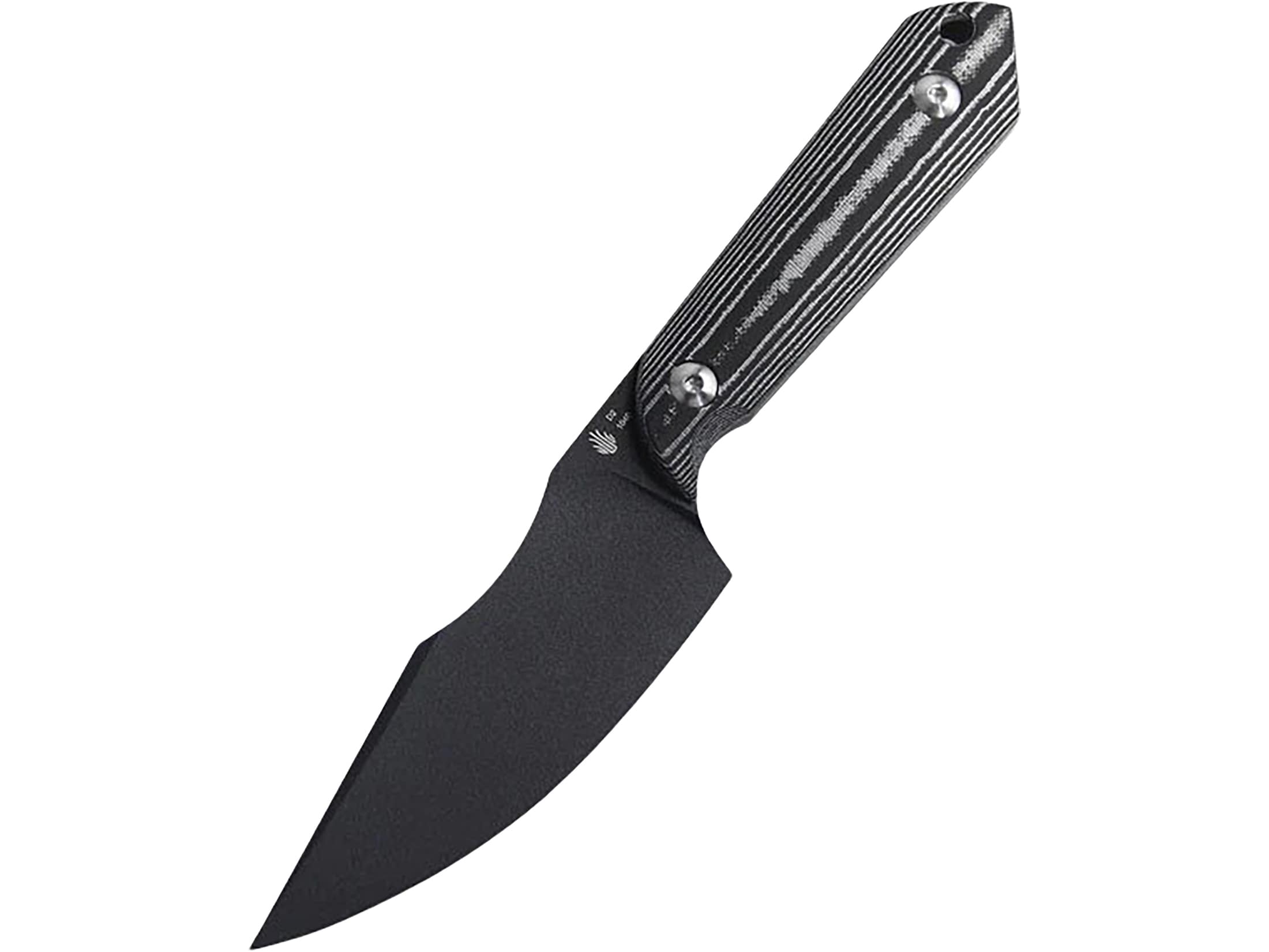 Kizer Harpoon Fixed Blade Knife 3.86 Drop Point D2 Black Blade Micarta