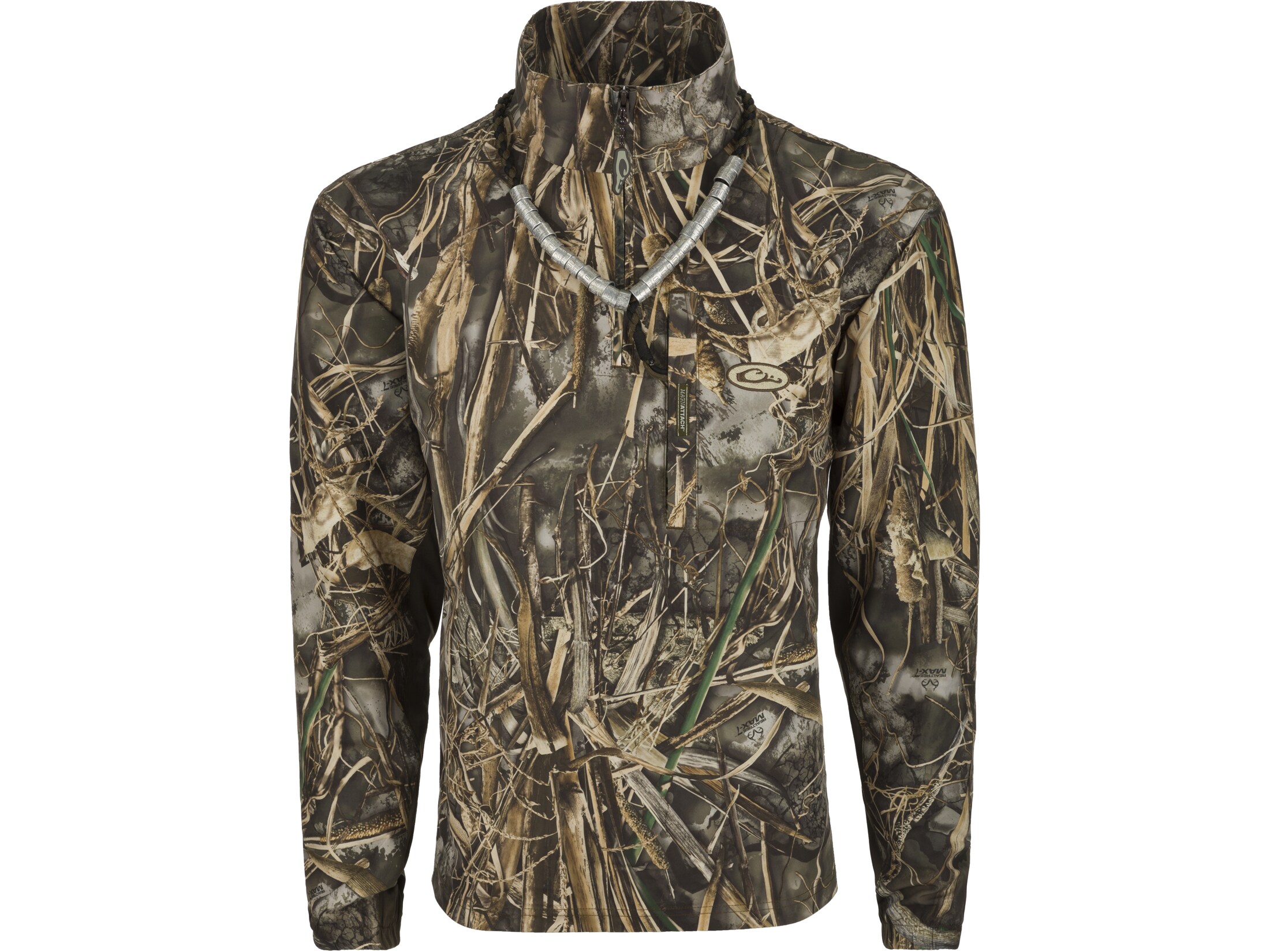 Drake Men's Quarter Zip Pullover Hunting Shirt Realtree Max-7 Large