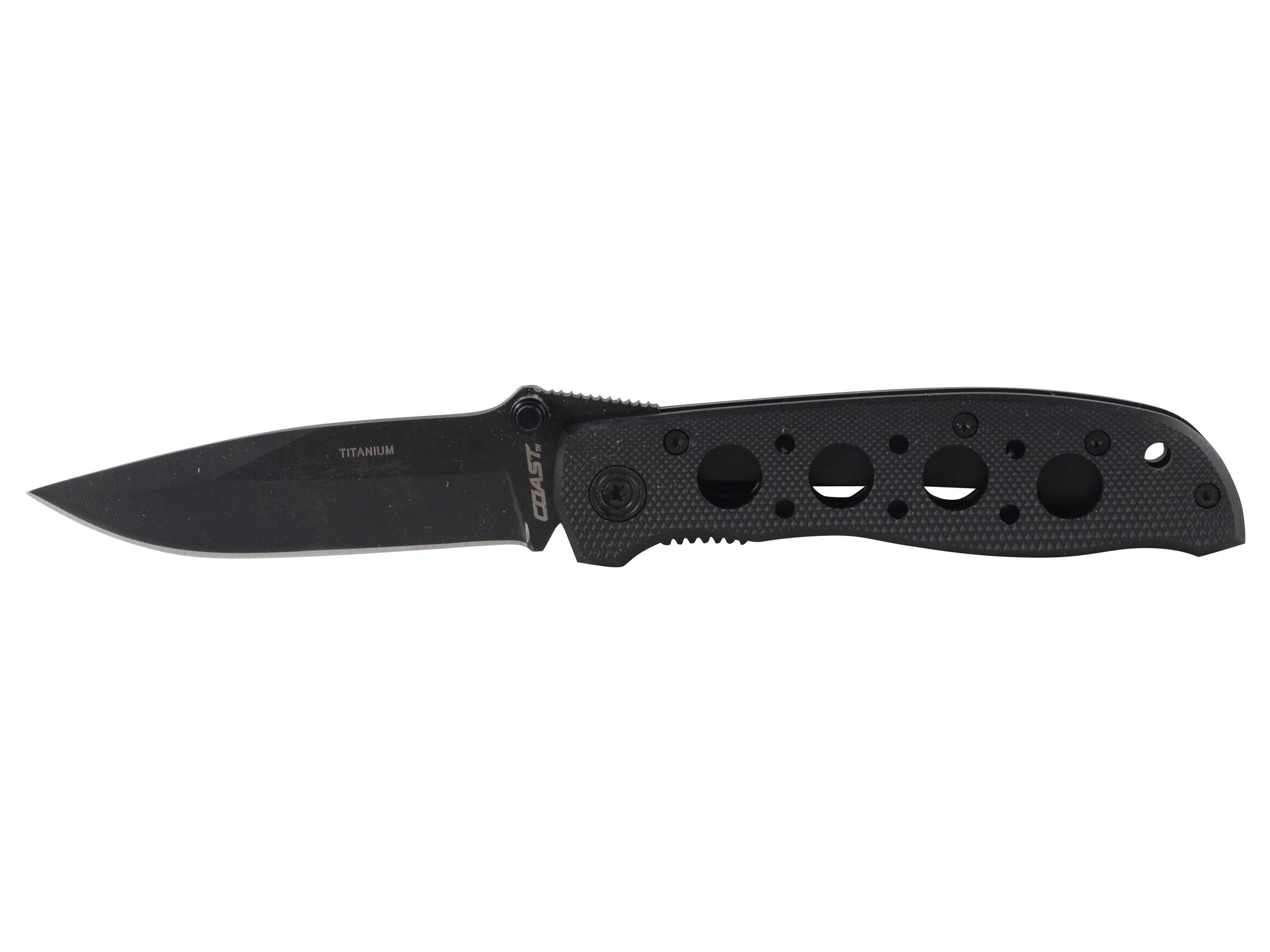 Coast Tactical Liner Lock Folding Knife 3.35 Spear Point 7Cr17 Black