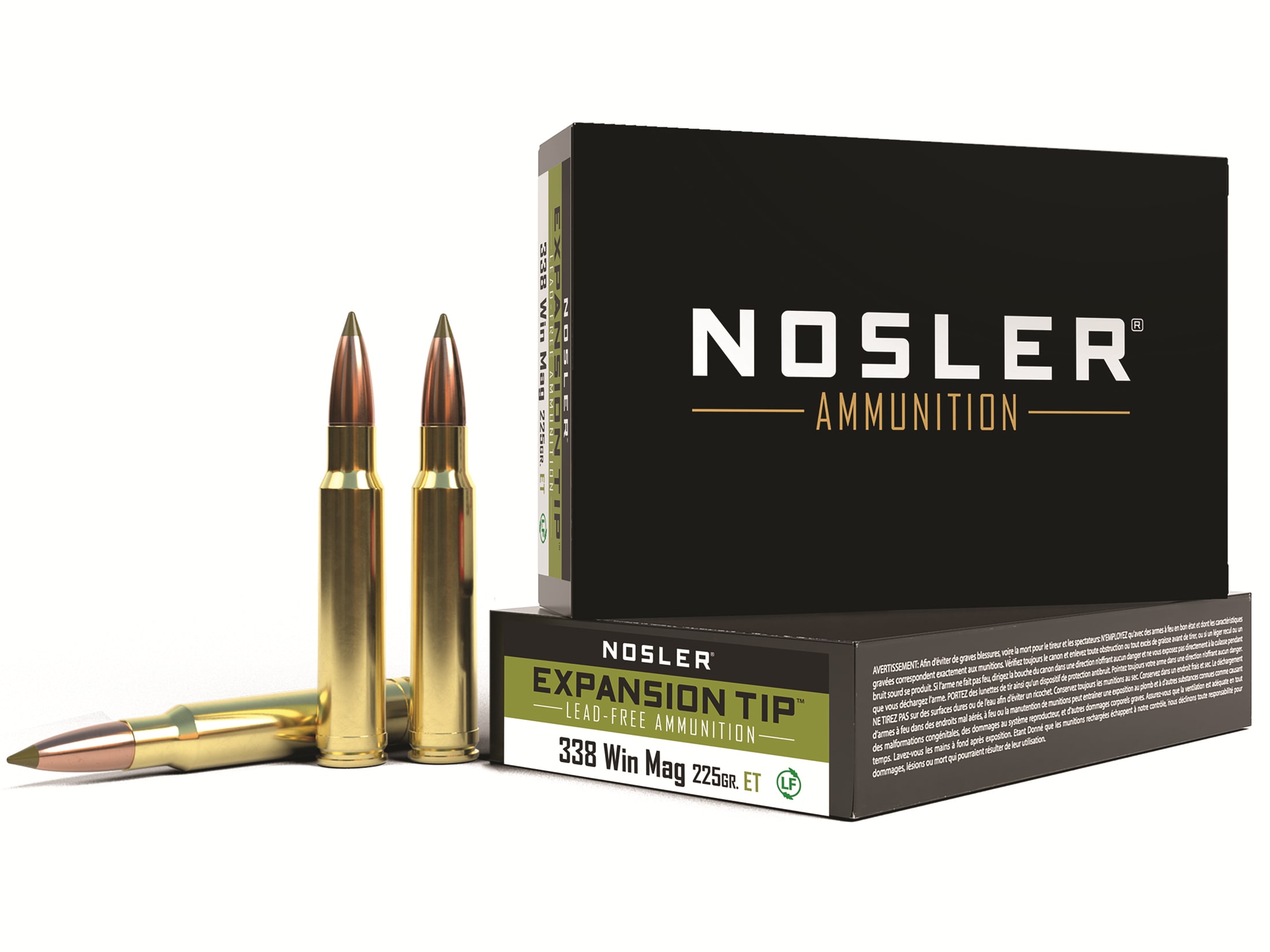 Nosler E-Tip 338 Winchester Mag Ammo 225 Grain Nosler Expansion Tip