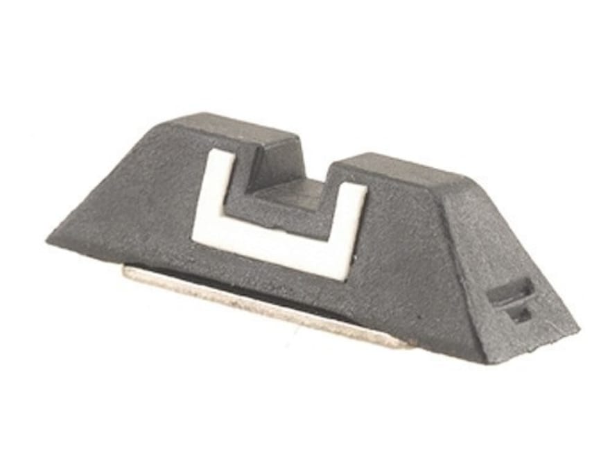 Glock Factory Square Rear Sight 6.1mm .240 Height Polymer Black White