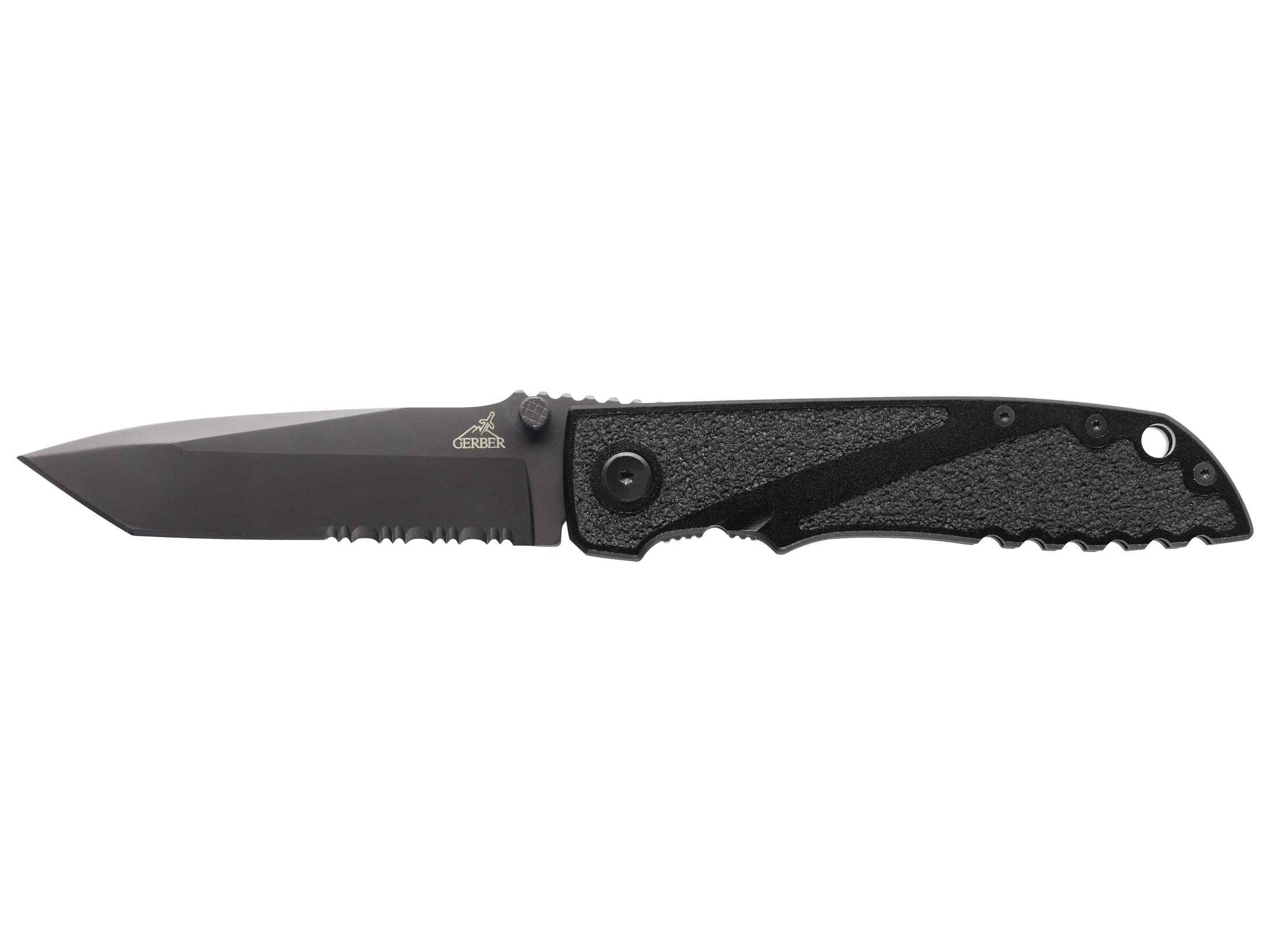 Gerber Icon Folding Knife 4.25 Partially Serrated Tanto Point Black SS