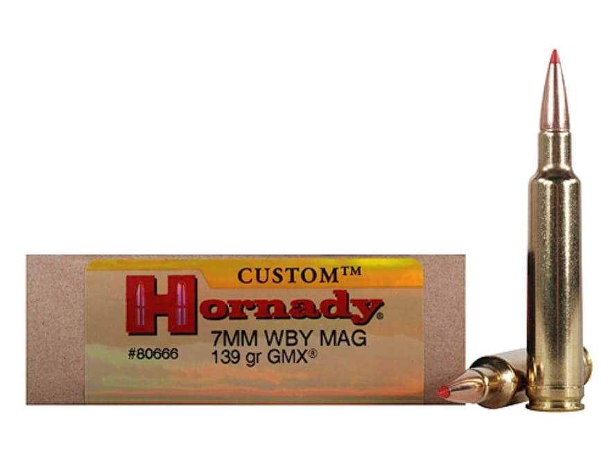 Hornady Custom 7mm Weatherby Mag Ammo 139 Grain Hornady GMX Polymer