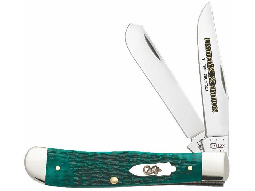 Case Trapper Pocket Knife 2-Blade SS Blade Jade Bone Handle