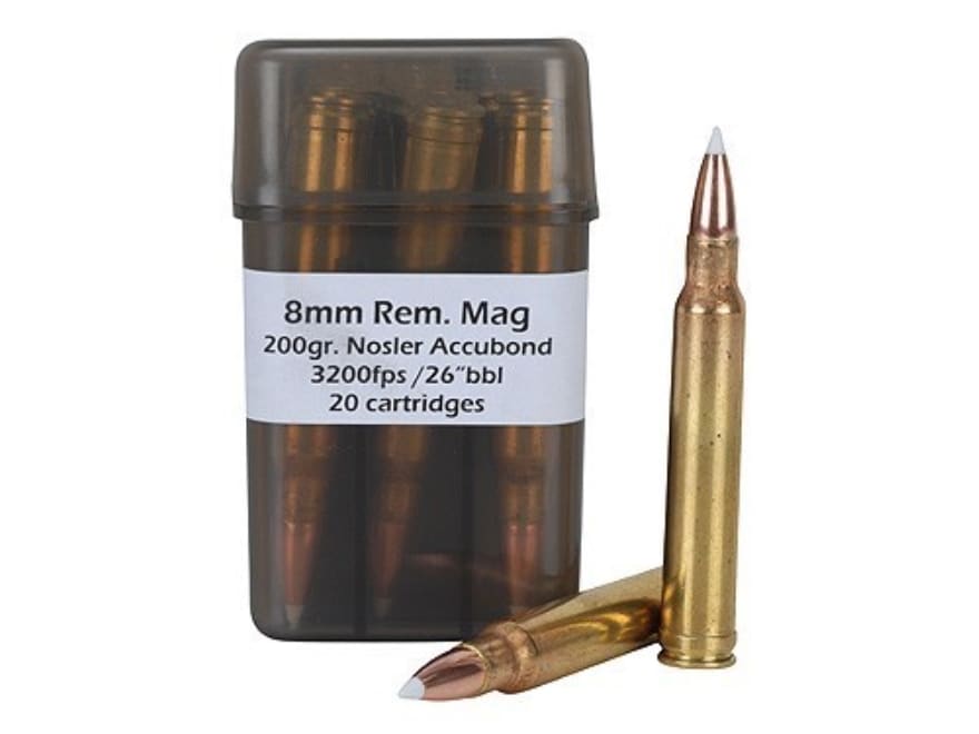 Doubletap Ammo 8mm Remington Mag 200 Grain Nosler AccuBond Spitzer Box