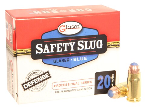 Glaser Blue Safety Slug Ammo 357 Sig 80 Grain Safety Slug Package of 6