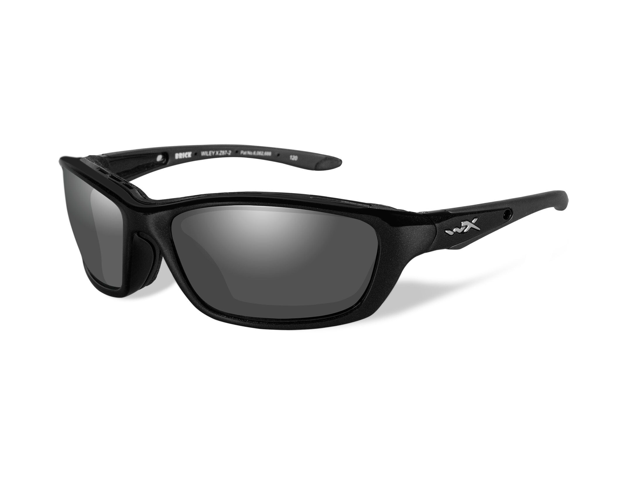 Wiley X Brick Sunglasses Gloss Black Frame Polarized Smoke Lens