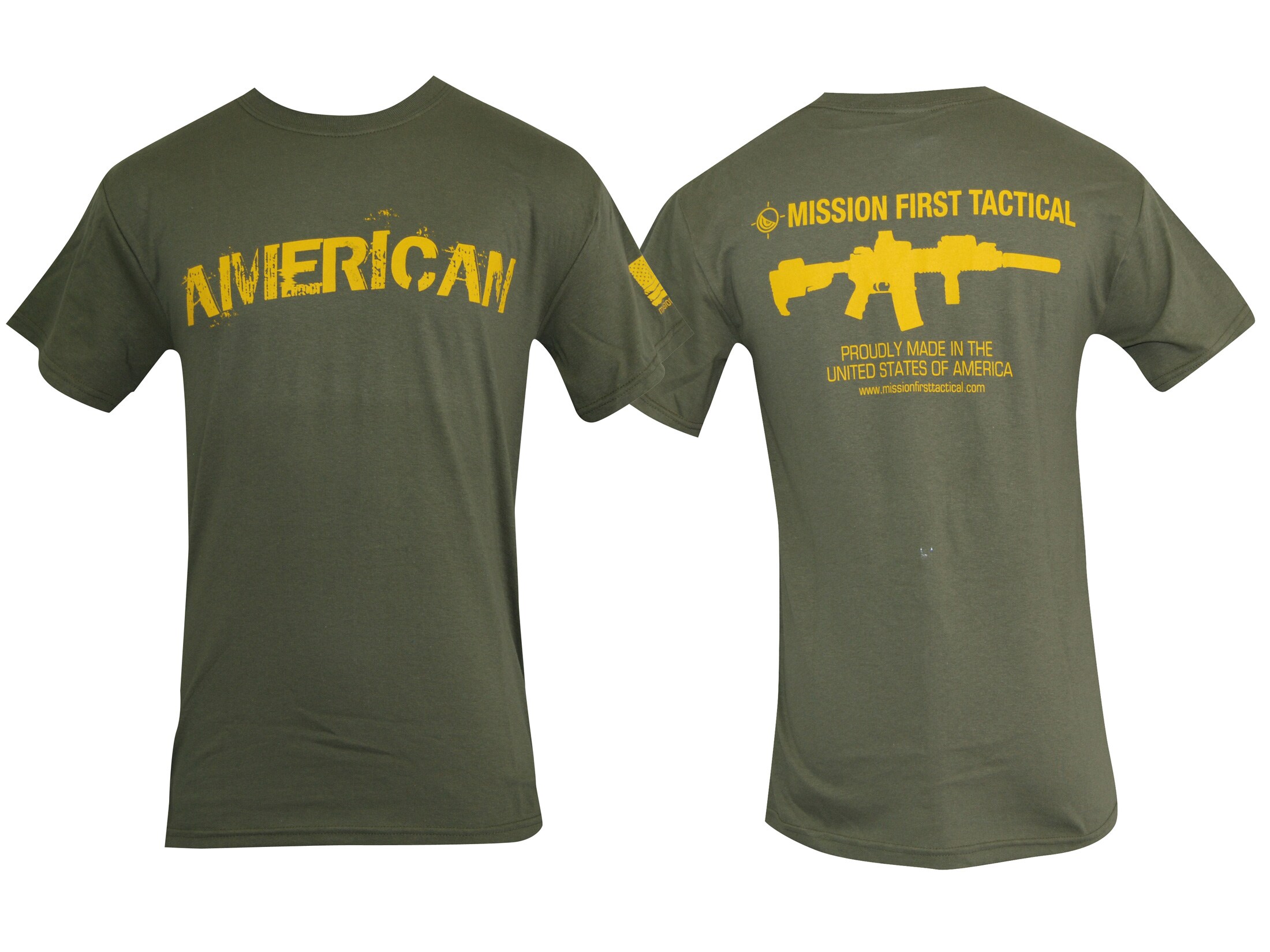 Mission First Tactical American T-Shirt Short Sleeve Cotton Gray