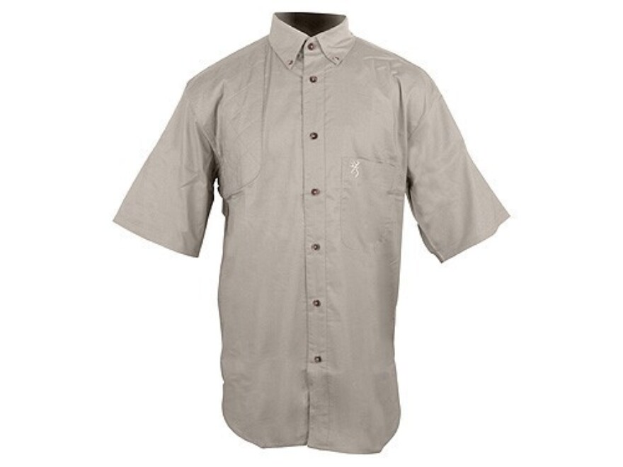 Browning Badger Creek Shooting Shirt Short Sleeve Cotton Pine Small