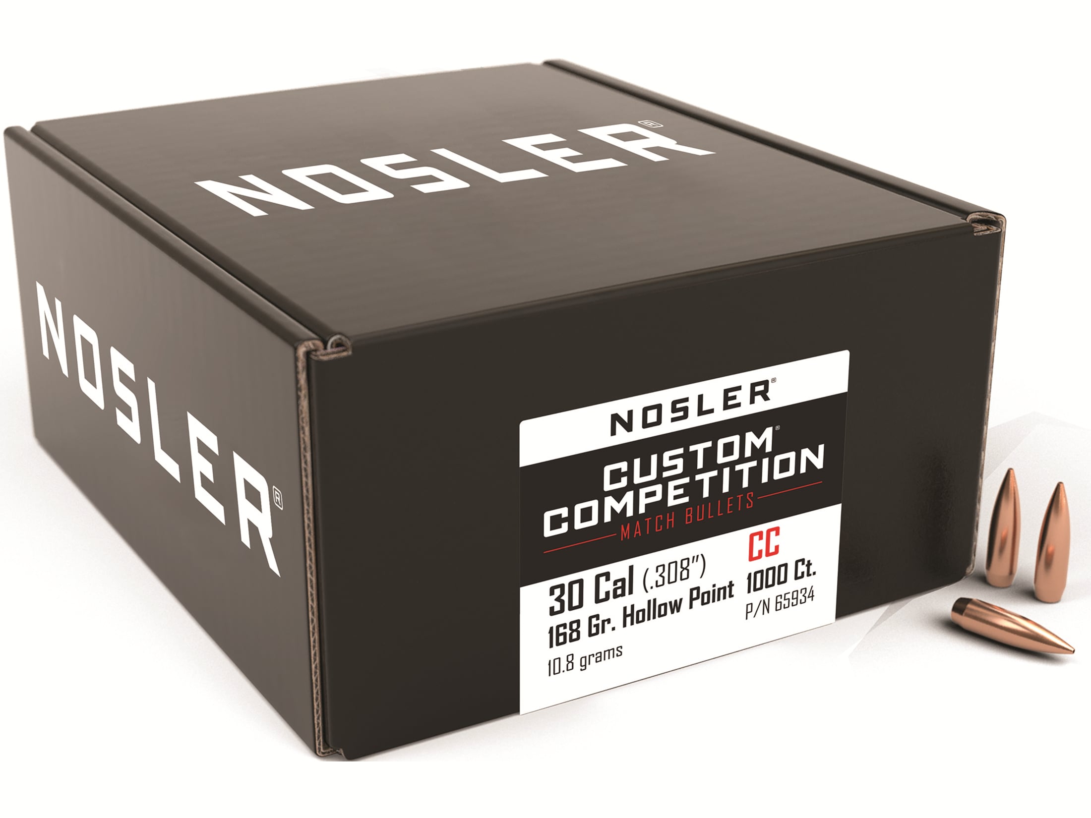 Nosler Custom Competition Bullets 30 Cal (308 Diameter) 168 Grain
