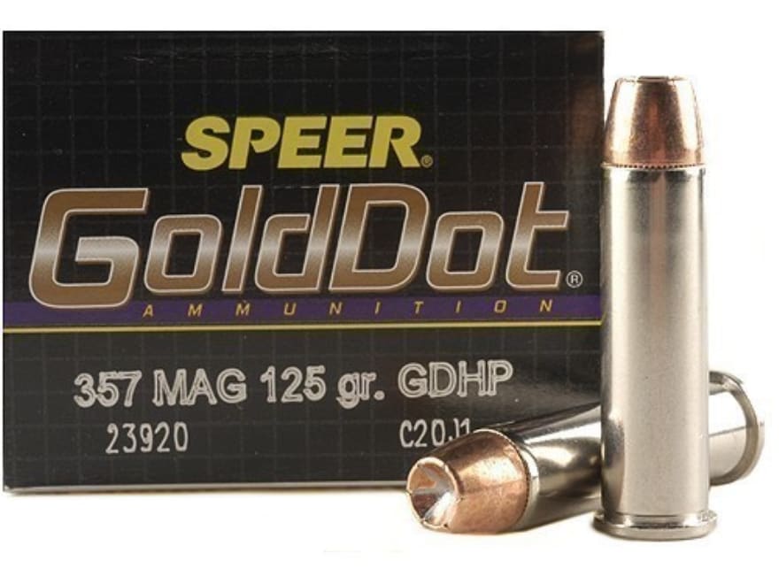 Speer Gold Dot 357 Mag Ammo 125 Grain Bonded Jacketed Hollow Point