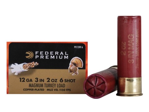 Federal Premium Mag-Shok Turkey Ammo 12 Ga 3 2oz #6 Copper Plated Shot