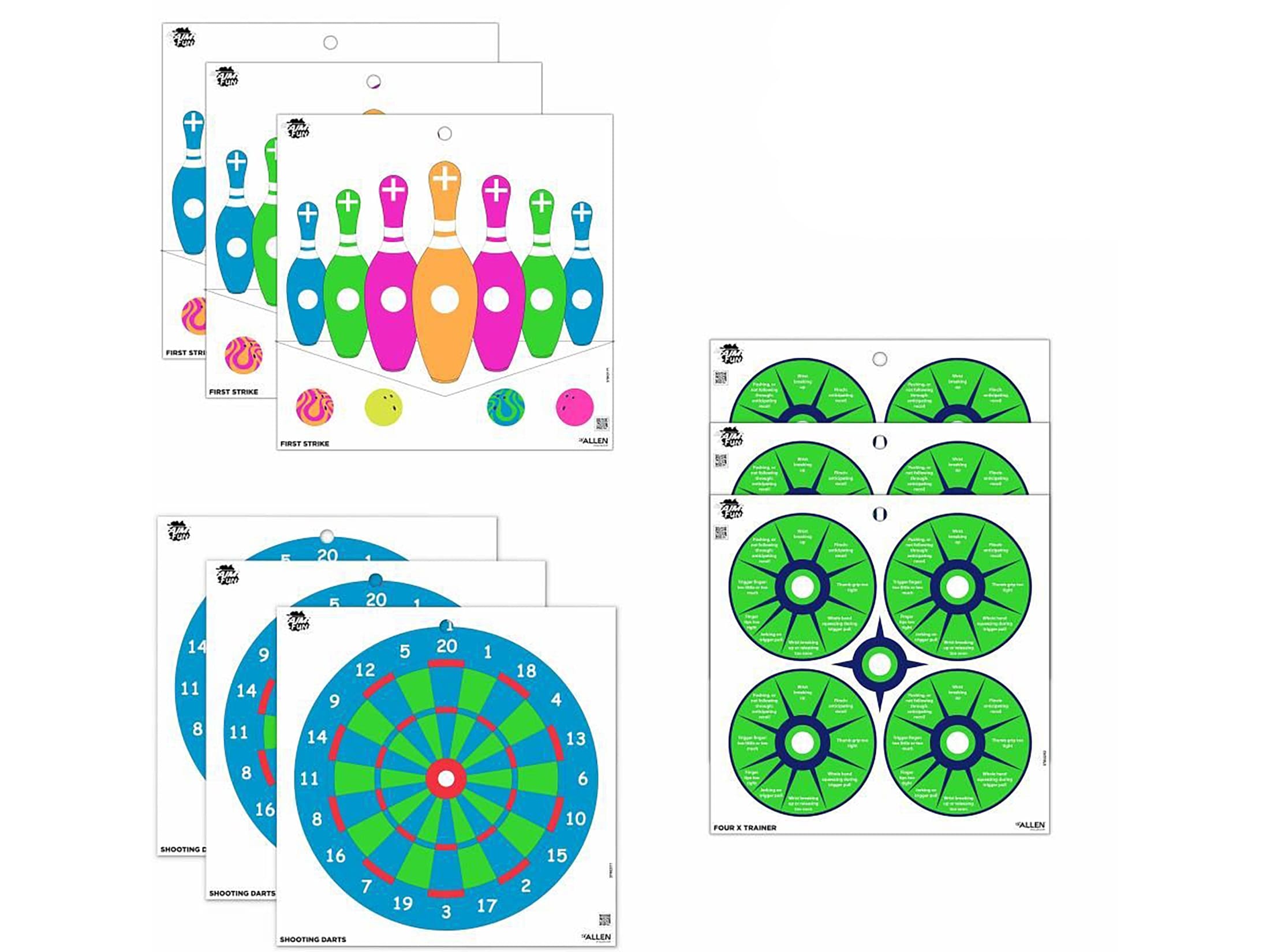 Allen EZ Aim Fun Triggering More Fun Paper Target 9PK