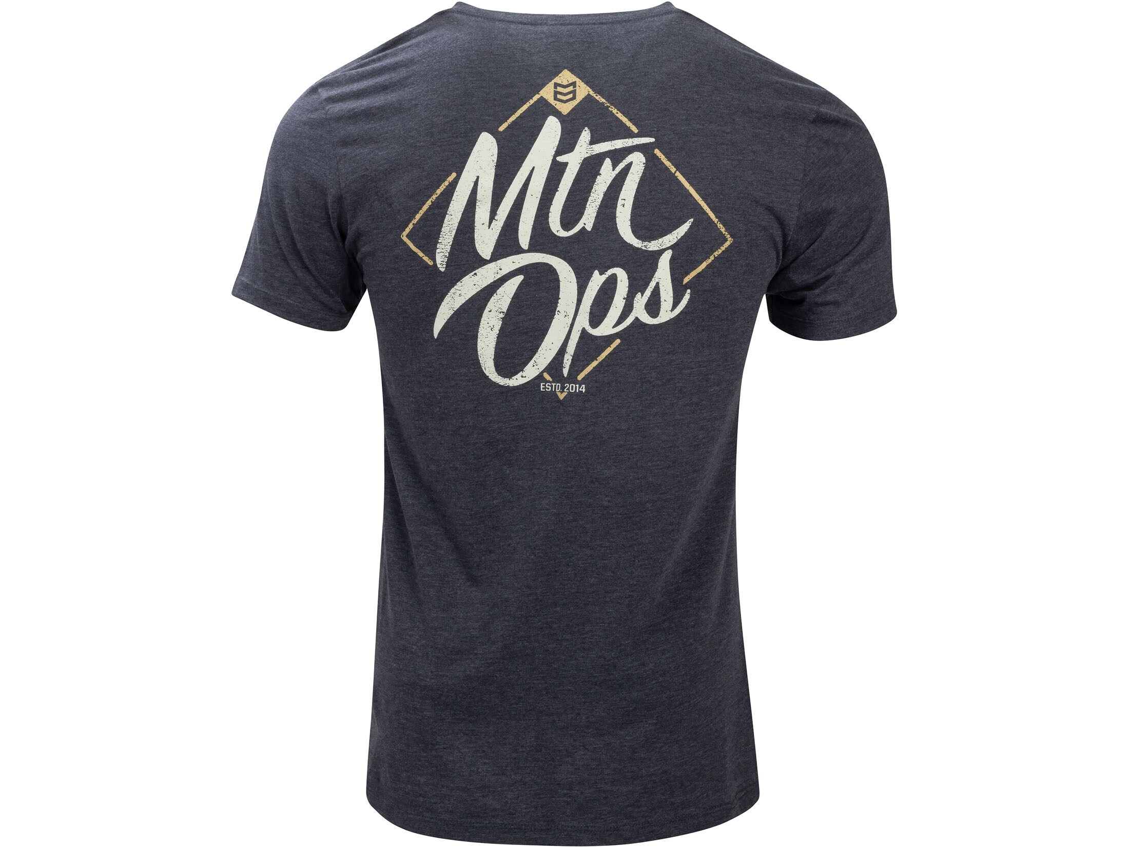 MTN OPS Men's Diamond Script Short Sleeve Crew Neck T Shirt Black