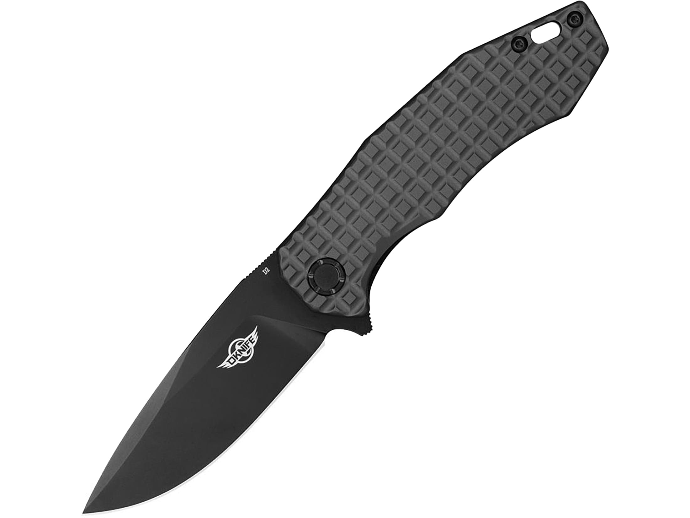 Oknife Spurdog Assisted Opening Pocket Knife 3 Drop Point D2 Black