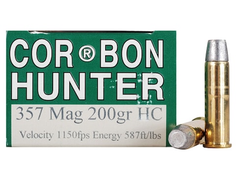 Cor-Bon Hunter Ammo 357 Mag 200 Grain Hard Cast Lead Flat Nose Box of