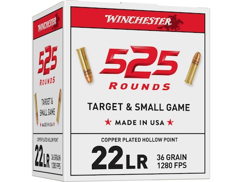 Winchester Ammo 22 Long Rifle 36 Grain Plated Lead Hollow Point Box of