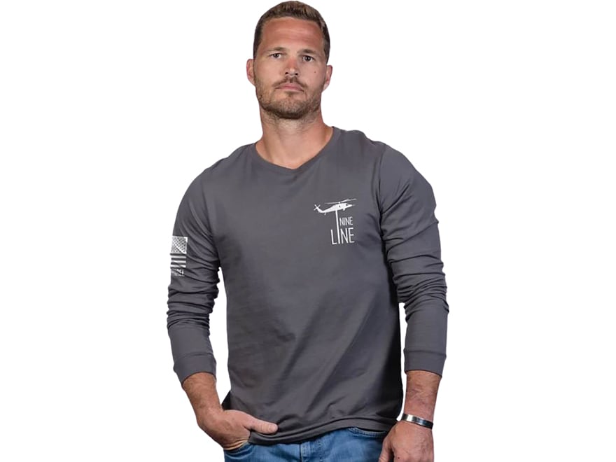 Nine Line Men's Landshark Long Sleeve T-Shirt Heavymetal Large