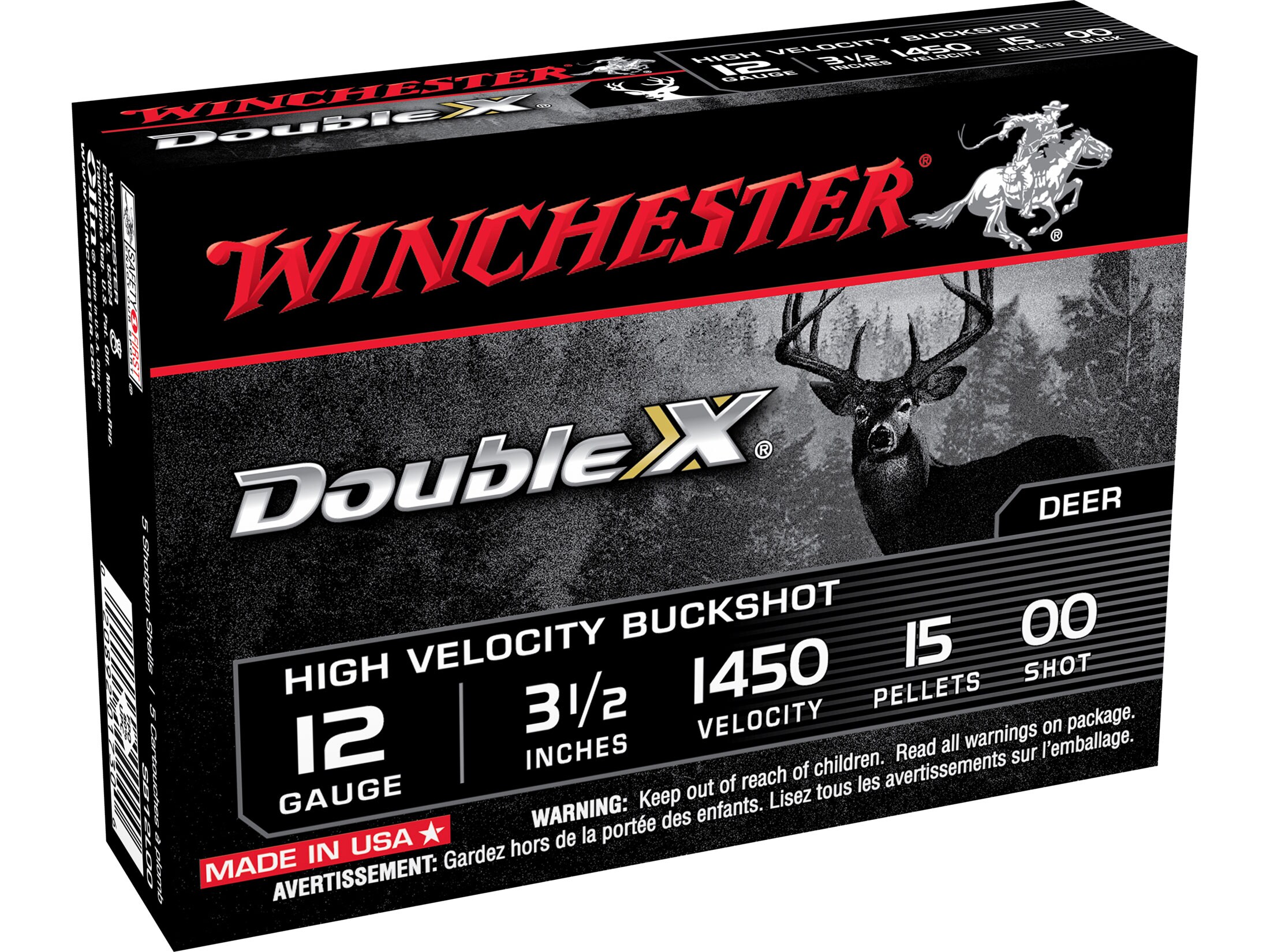 Winchester Double X 12 Ga Ammo 3 1 2 00 Buckshot 15 Pellets Case Of