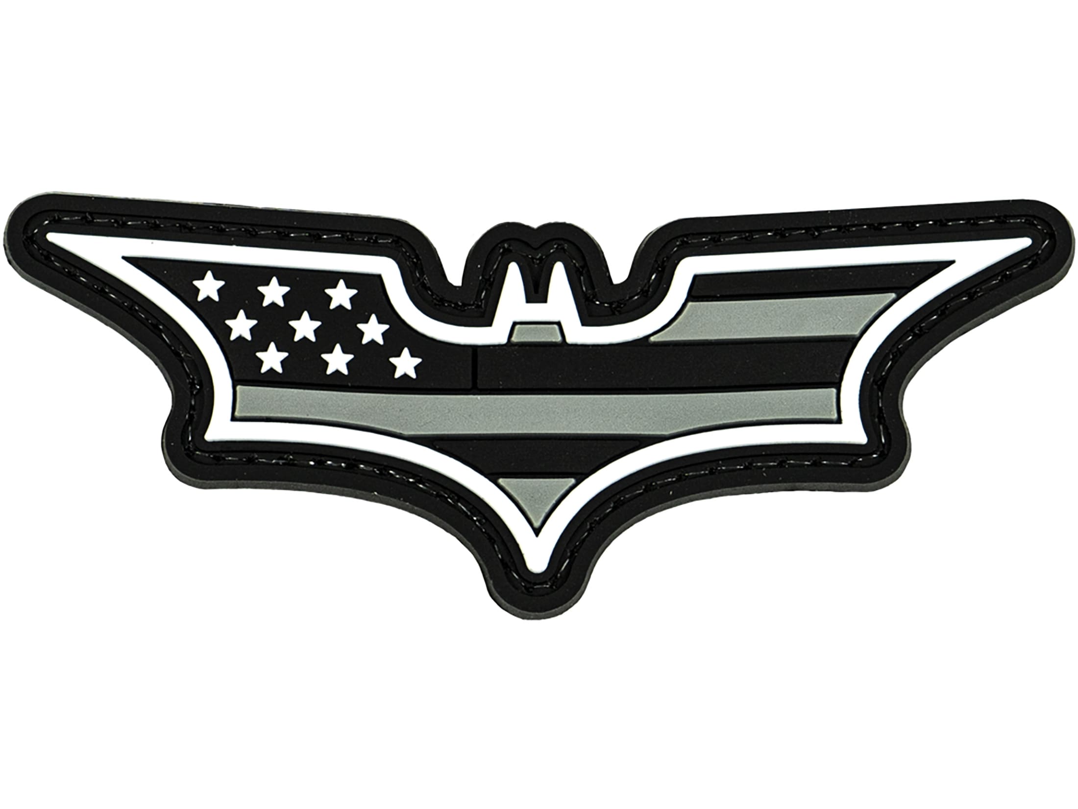 Merica Life Batman Us Flag PVC Morale Patch Black Light Grey