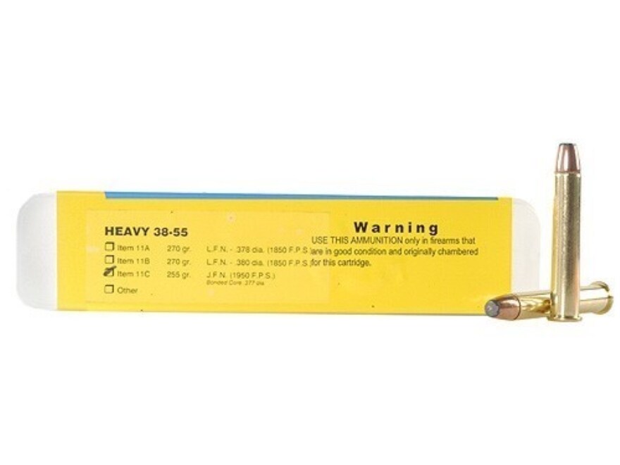 Buffalo Bore 38 55 WCF Ammo 255 Grain Bonded Flat Nose Box Of 20