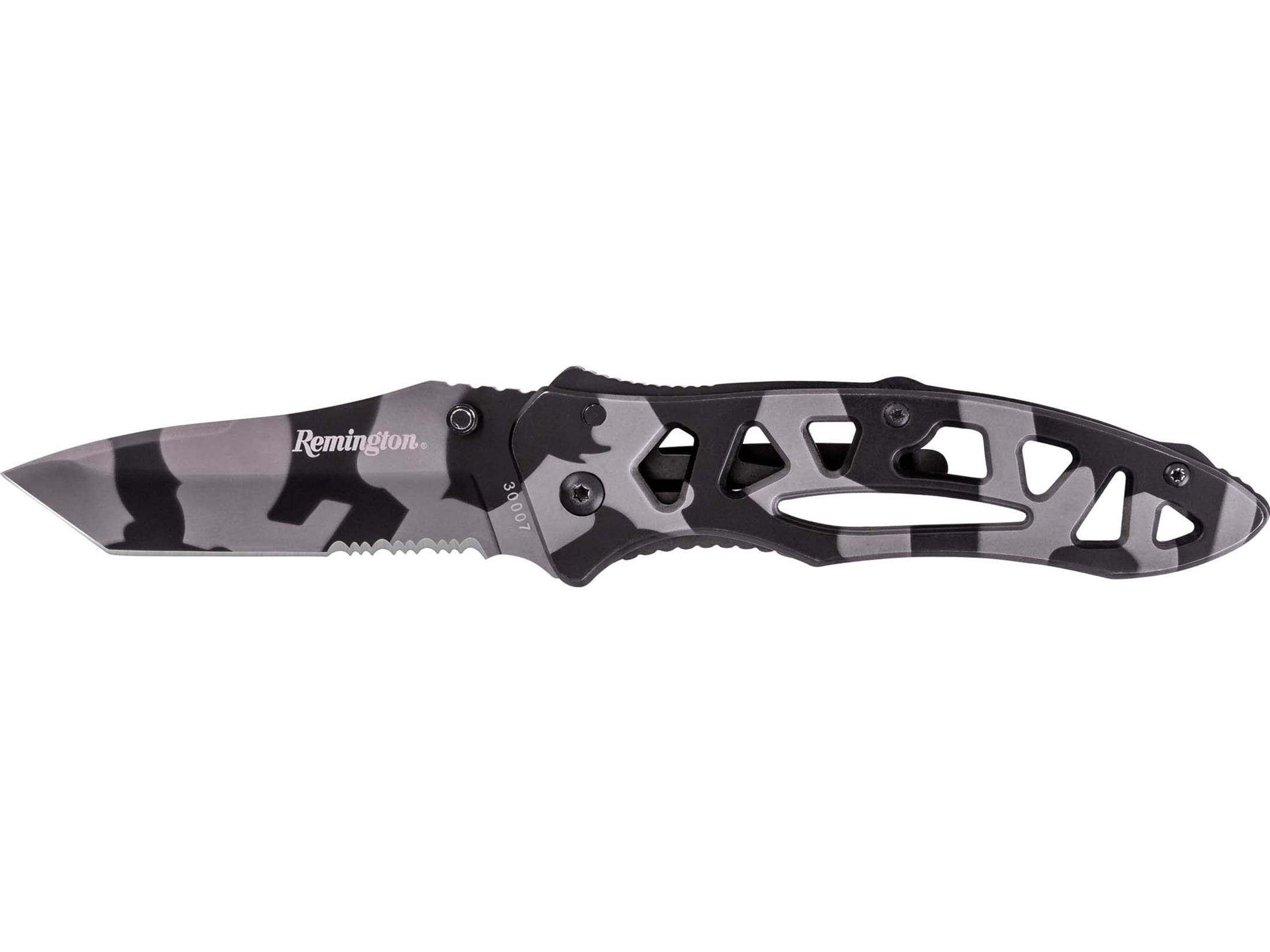 Remington Tactical Folding Knife 3.375 Partially Serrated Tanto Point