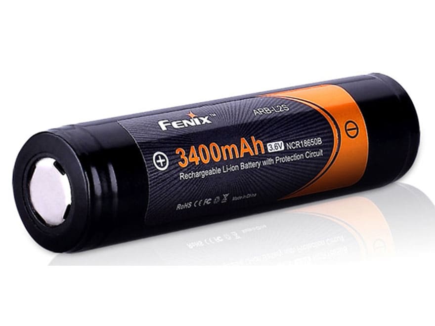 Fenix Rechargeable Battery 18650 3.6 Volt Lithium 3400 mAH
