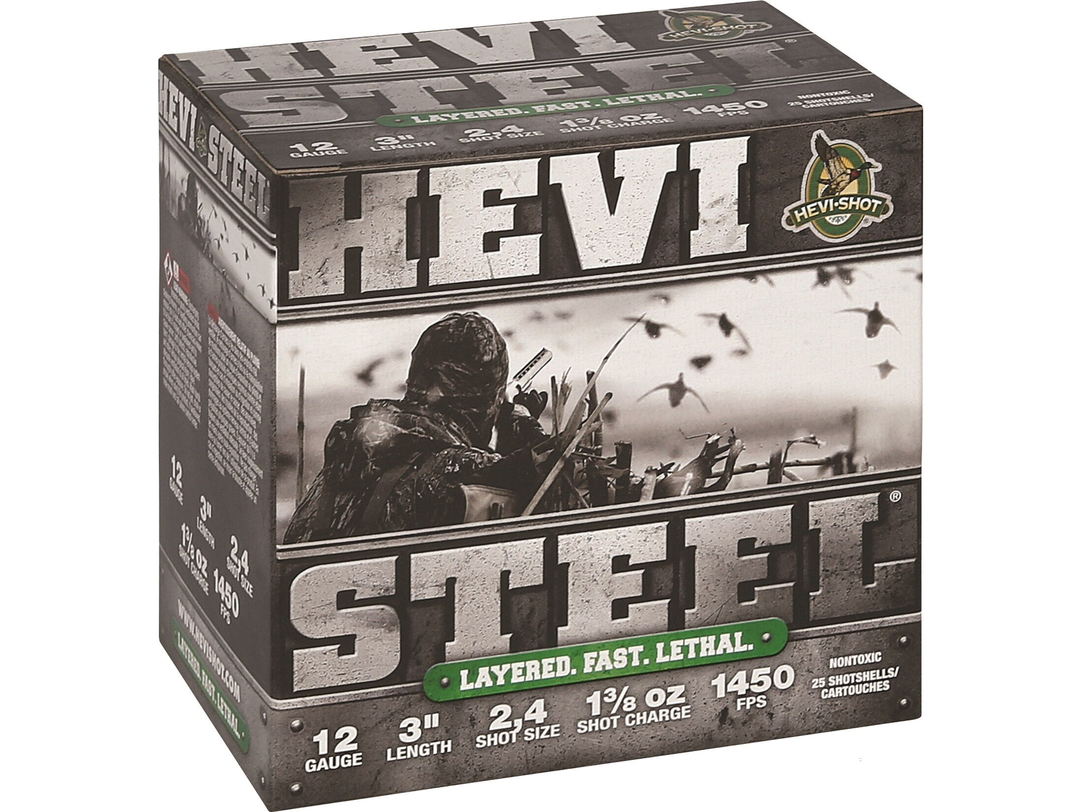 Hevi-Shot Hevi-Steel Layered Waterfowl 12 Ga Ammo 3 #2 & BB Steel Shot