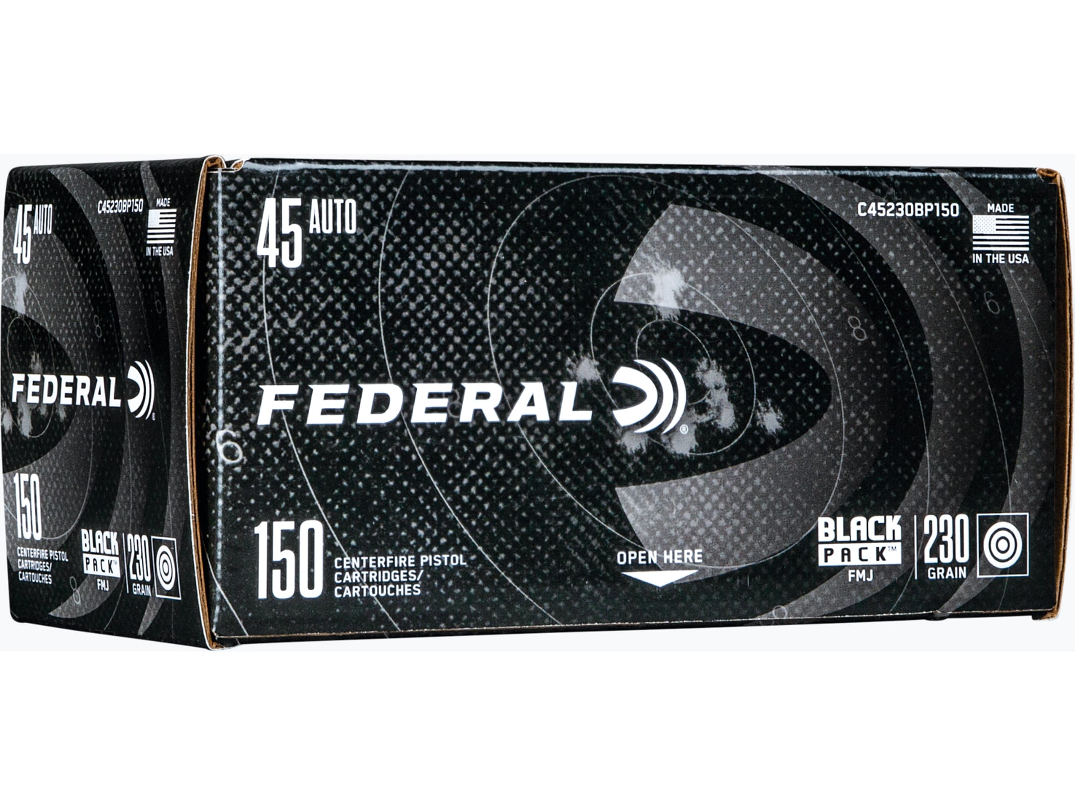 Federal Black Pack 45 ACP Ammo 230 Grain Full Metal Jacket Case of 600