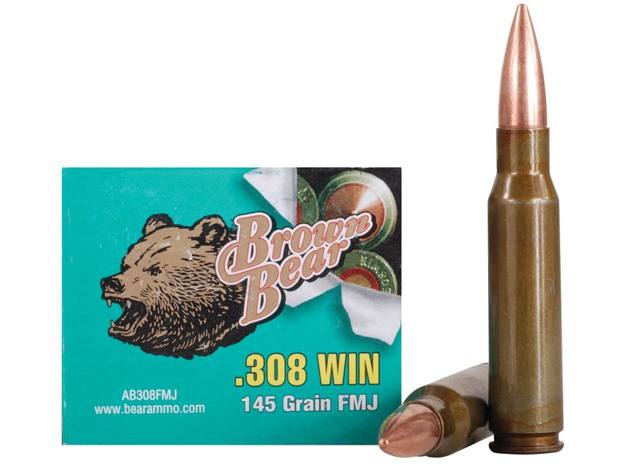 Brown Bear Ammo 308 Winchester 145 Grain Full Metal Jacket (Bi-Metal)