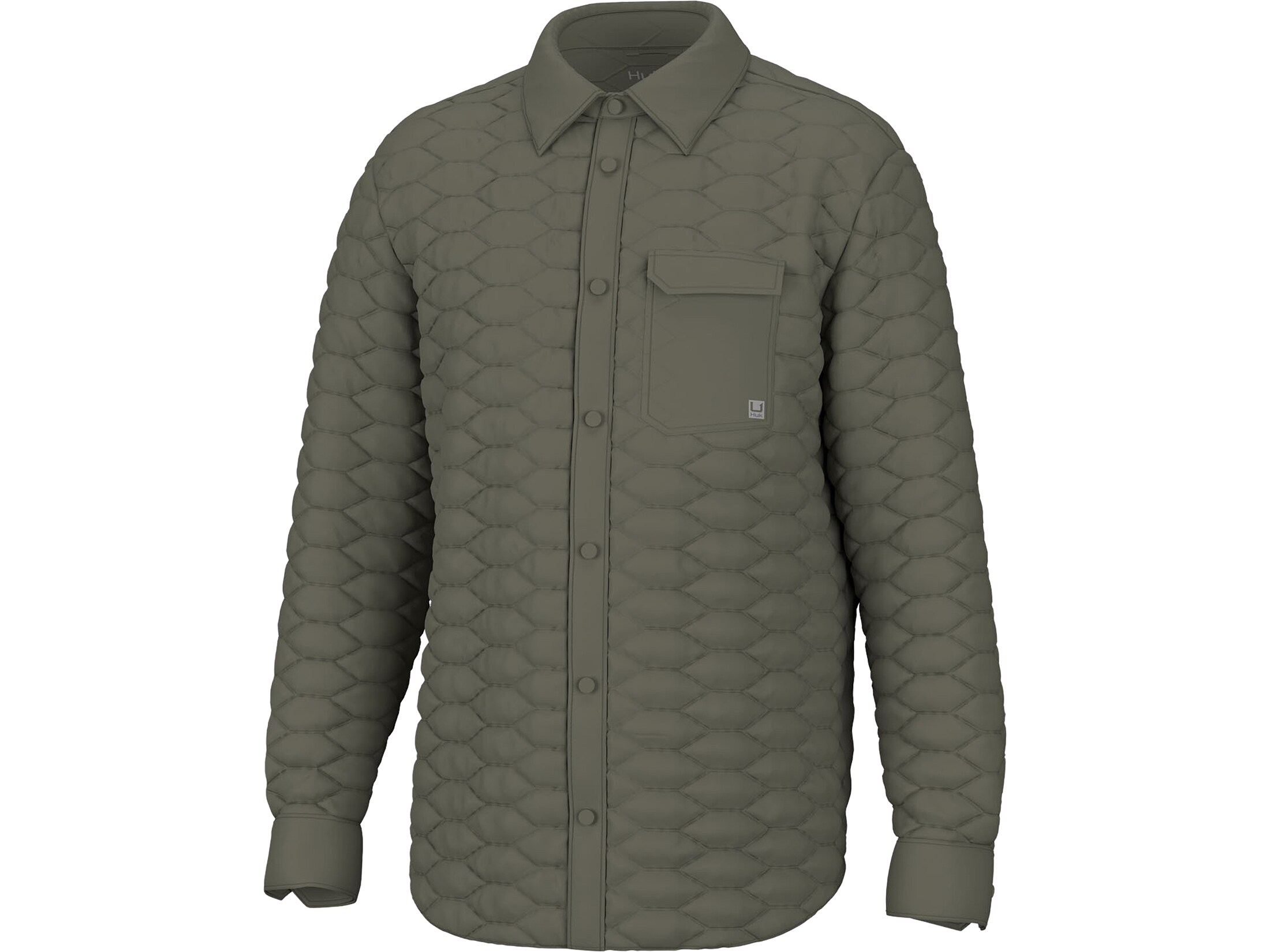 Huk Men's Tarpon Quilt Shacket Shirt Jacket Moss 2XL