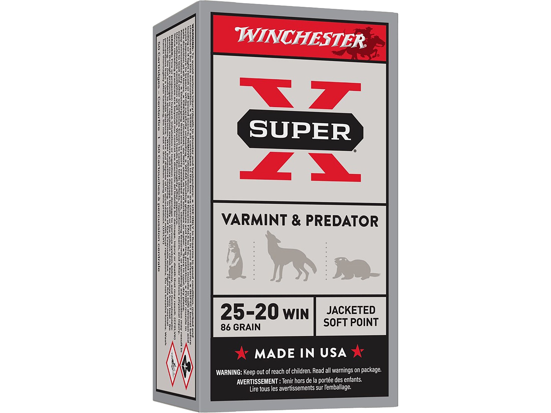 Winchester Super X 25 20 WCF Ammo 86 Grain Jacketed Soft Point Box Of Winchester Super X 25 20 WCF Ammo 86 Grain Jacketed Soft Point Box Of