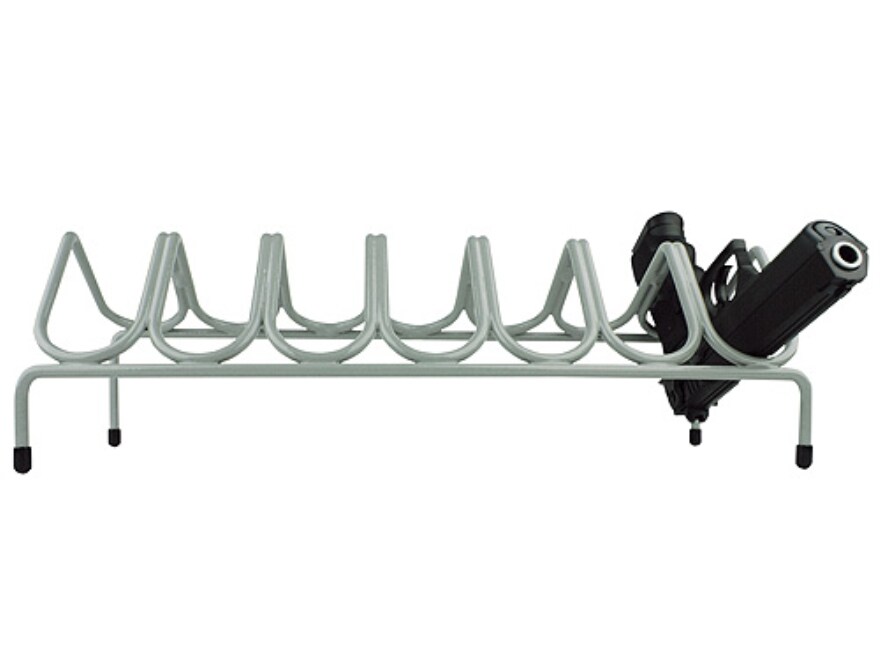 Versatile Gun Rack 7 Pistol Gun Rack Vinyl Coated Steel Gray