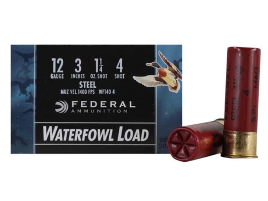 Federal Speed-Shok Waterfowl Ammo 12 Ga 3 1-1/4oz #4 Steel Shot Case